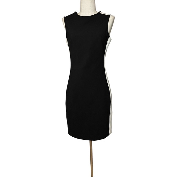 Shoshanna | Dresses | Shoshanna Black Tank Dress With Ivory Side Insert | Poshmark